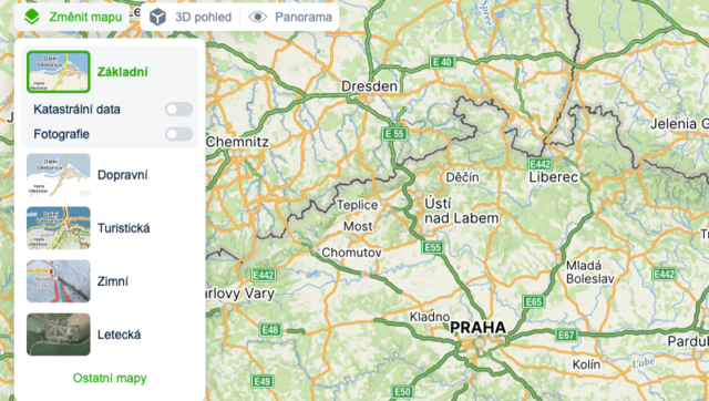 Mapy.cz mají nové menu pro změny mapy - Blog Seznam.cz